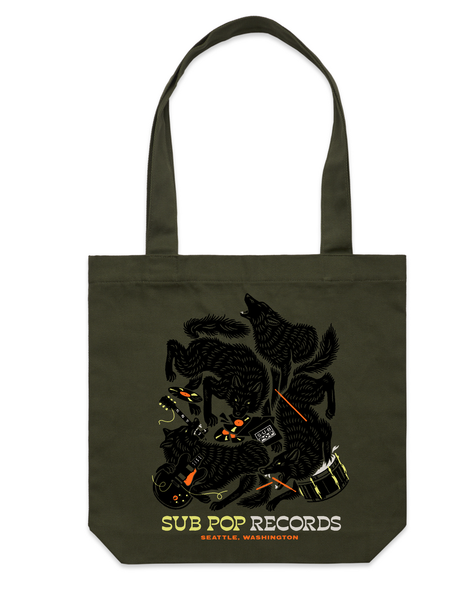 Olive Green Wolves Tote – Sub Pop Direct